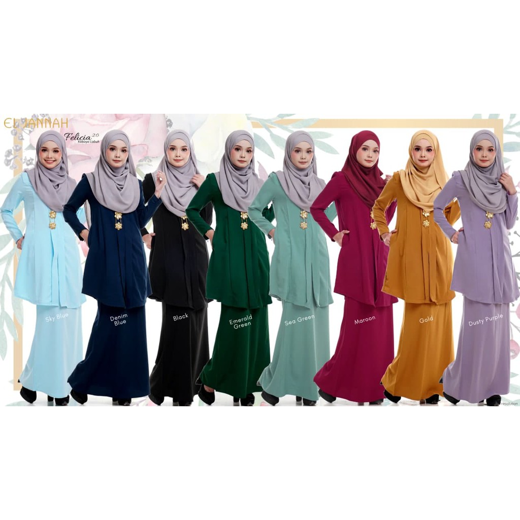 KEBAYA LABUH WOMEN KEBAYA PLAIN SELESA EXCLUSIVE KEBAYA DEWASA SELESA ...