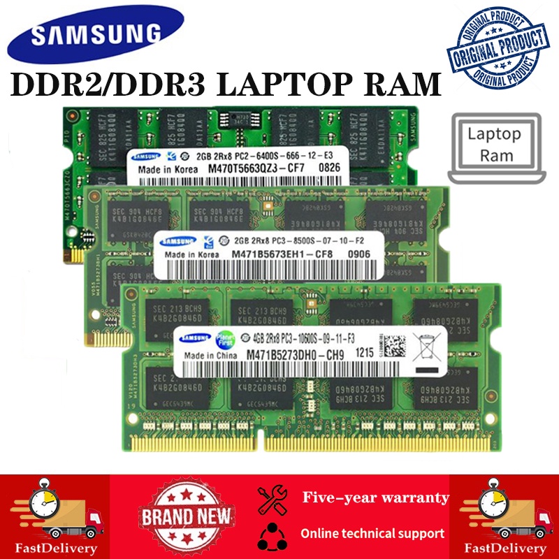 Samsung DDR3 RAM 4GB/8GB 1066/1333/1600MHZ 2GB DDR2 667/800MHZ Laptop ...