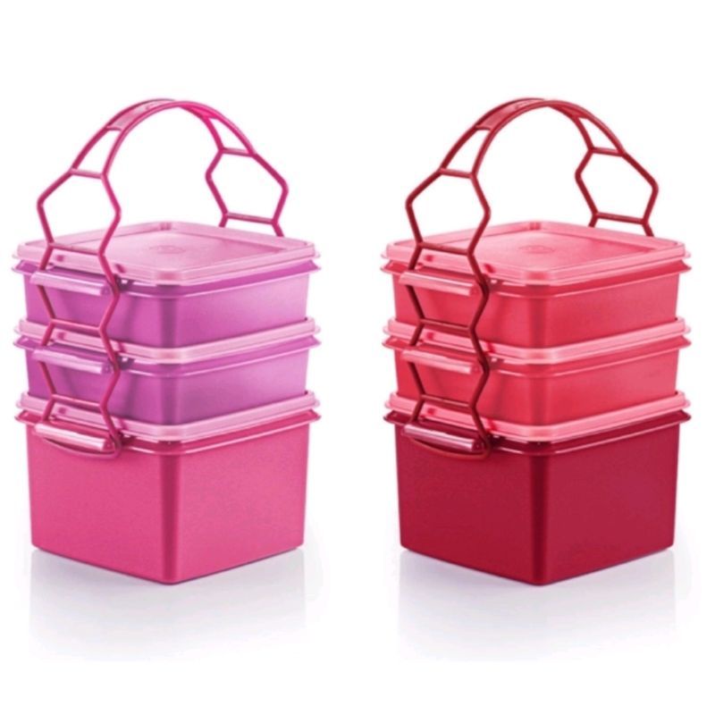 TUPPERWARE Double Deep with Cariolier 1.7L each | Mangkuk Tingkat ...