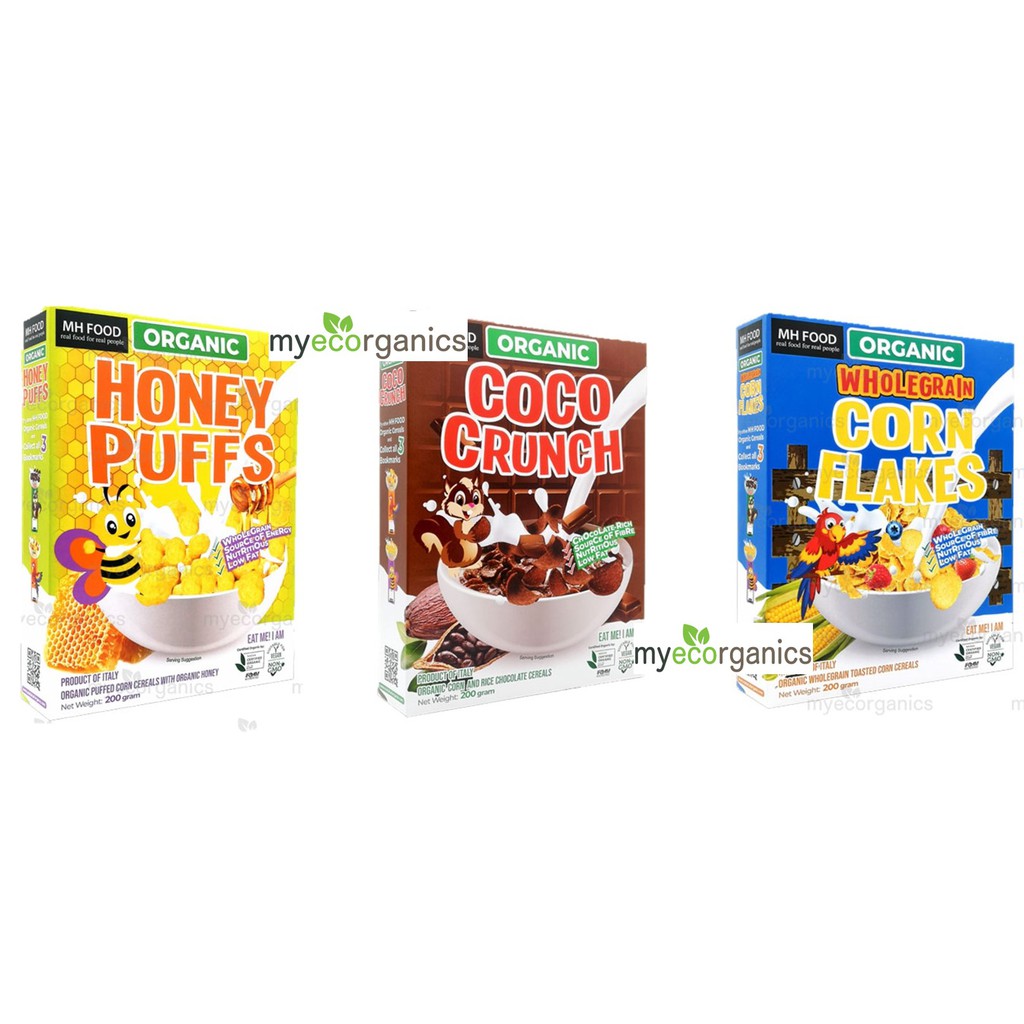 MH Food Organic Assorted Cereal 200gm ( Honey Puff , Corn Flakes , Coco ...