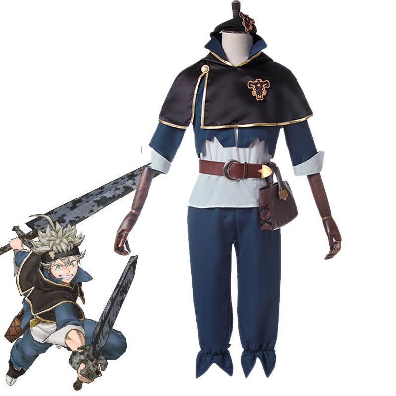 Asta Cloak Costume Full Set Black Clover Outfit Black Bull Short Cape ...