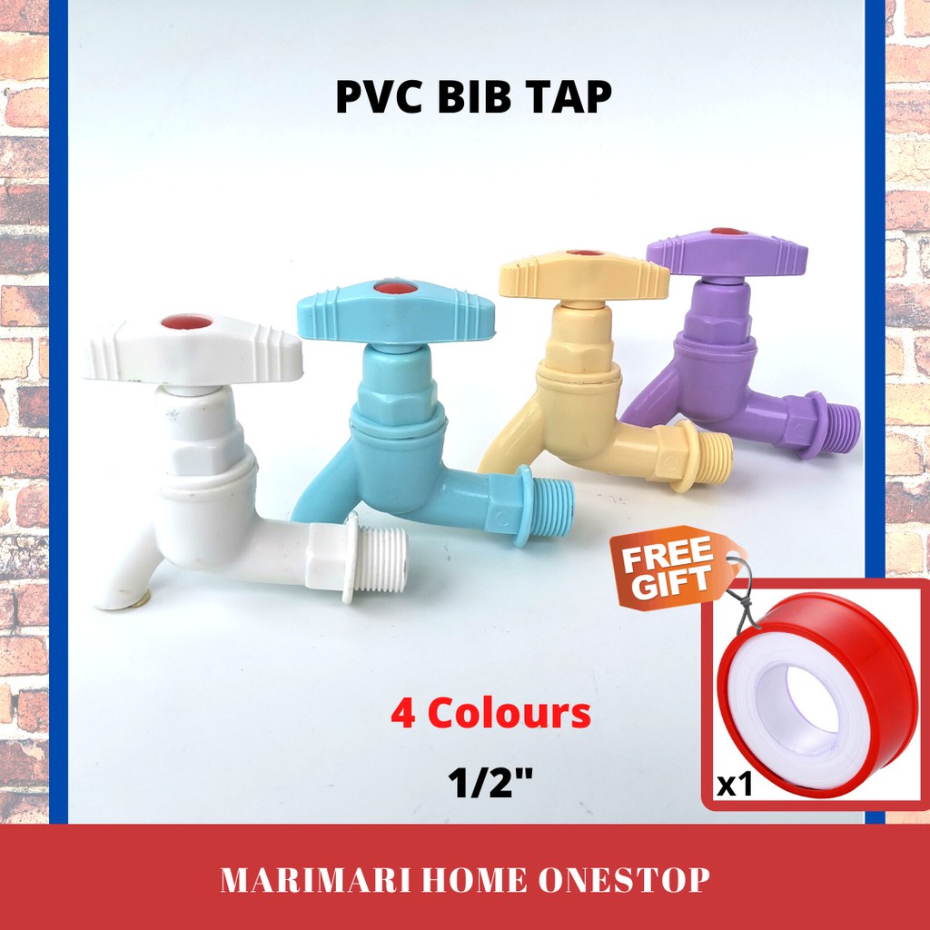 🎁 pvc bib tap 1/2" t-handle with assorted colours | BeeCost