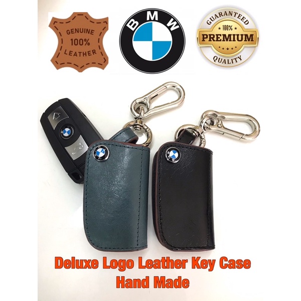 Deluxe Logo Automotive Leather Case for BMW Genuine Leather Key Fob ...