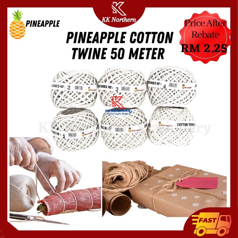 Pineapple Cotton Twine Cord Parcel String Tali Guni Jut Hemp Rope ...