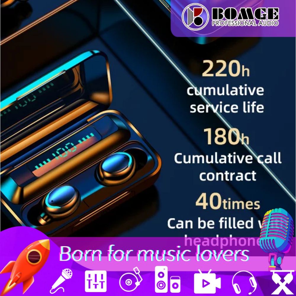 Original F9-5 Bluetooth 5.0 Earphones TWS Fingerprint Touch Headset ...