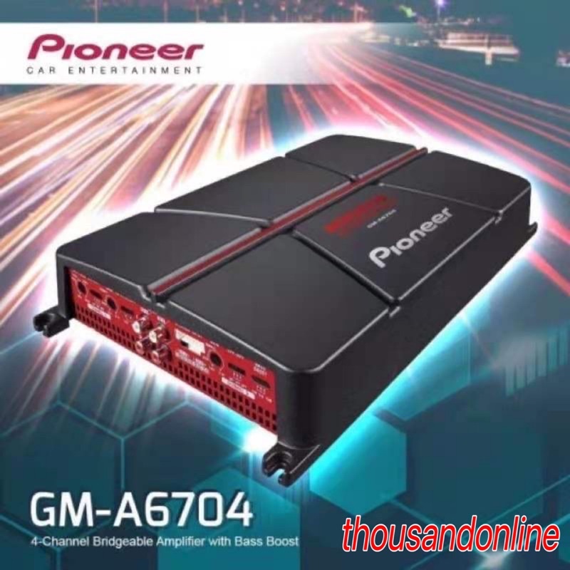 ORIGINAL PIONEER CAR AUDIO | GM-A6704 | 4-CHANNEL BRIDGEABLE AMPLIFIER WITH BASS BOOST (1000 ...