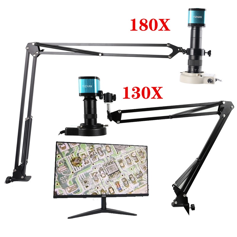 48MP 4K 1080P HDMI USB Industrial Video Microscope Camera 180X Zoom ...