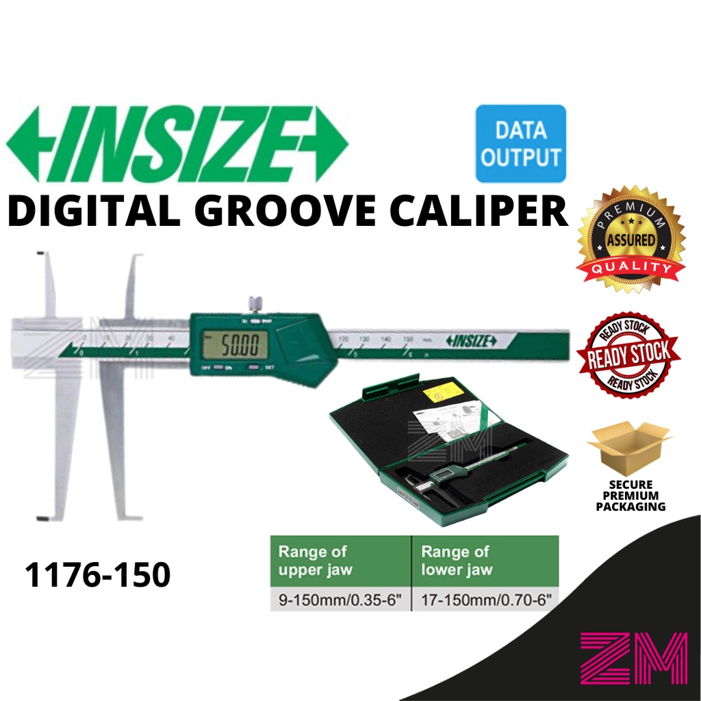 INSIZE Digital Inside Groove Caliper, Upper Jaw 35-6 INSIZE Digital Inside Groove Caliper, Upper Jaw 35-6
