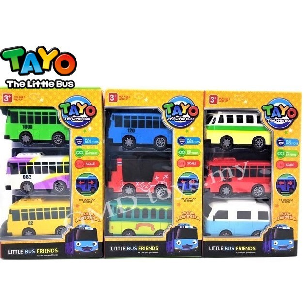 TAYO Bus Cartoon Pull Back TAYO Little Bus Toy 3 in 1 | Shopee Malaysia