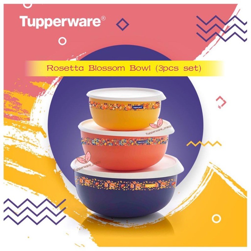 Tupperware Rosetta Blossom Bowls (3pcs set) | Shopee Malaysia
