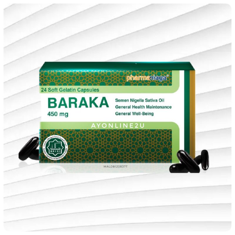 Baraka 450g 24 Soft Gel black Seed Capsule (Habbatus Sauda) | Shopee ...