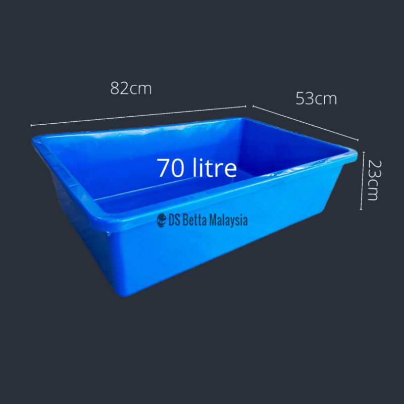 Tangki / Bekas / Tong biru 70 litre untuk penternakan ikan laga / guppy ...