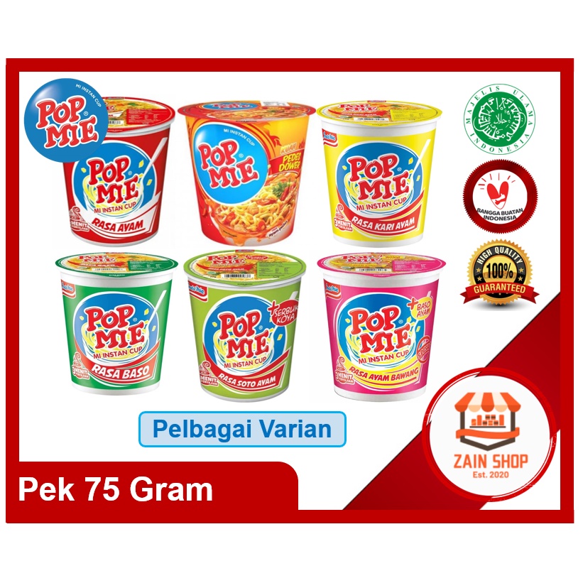 Pop Mie Cup Mie Segera Cawan Pop Mie Pelbagai Rasa Varian Rasa Pedas ...
