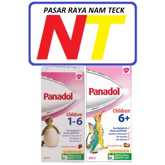 PANADOL SUSPENSION 60ML ORANGE 6+ , STRAWBERRY 1-6 @ PASAR RAYA NAM ...
