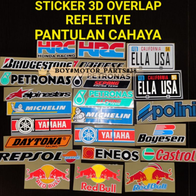 STICKER 3D OVERLAP REFLECTIVE PANTULAN CAHAYA ( READY STOCK ) | Shopee ...