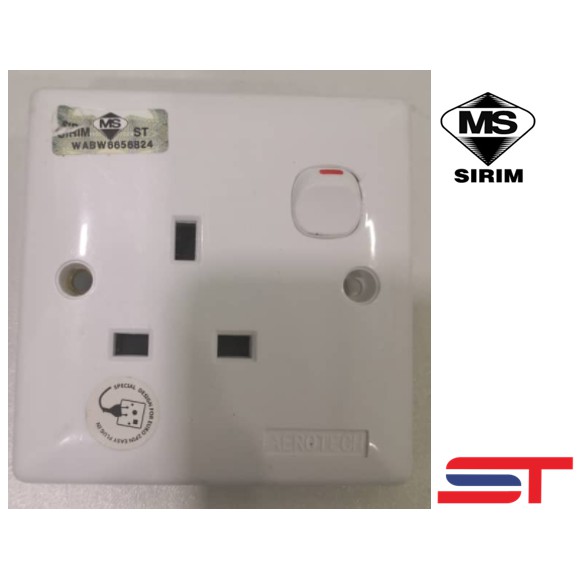 [ REDUCTION MYR 0.20 ] Sirim 13a switch socket 3 pin 250v switched socket outlet / sirim ...