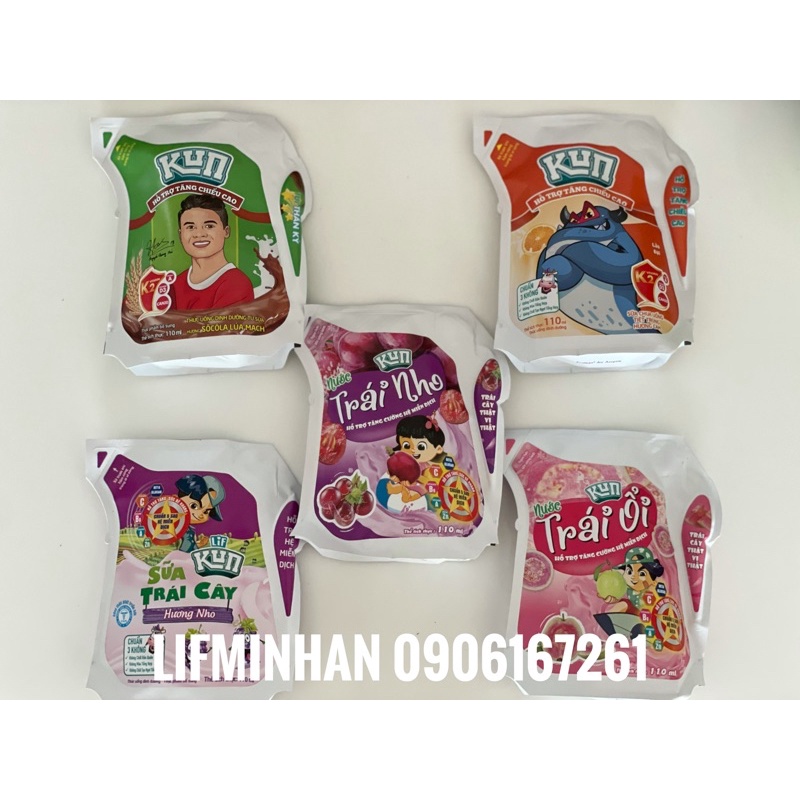 Kun mixes 5 flavors: orange milk, grape milk, chocolate milk, guava ...