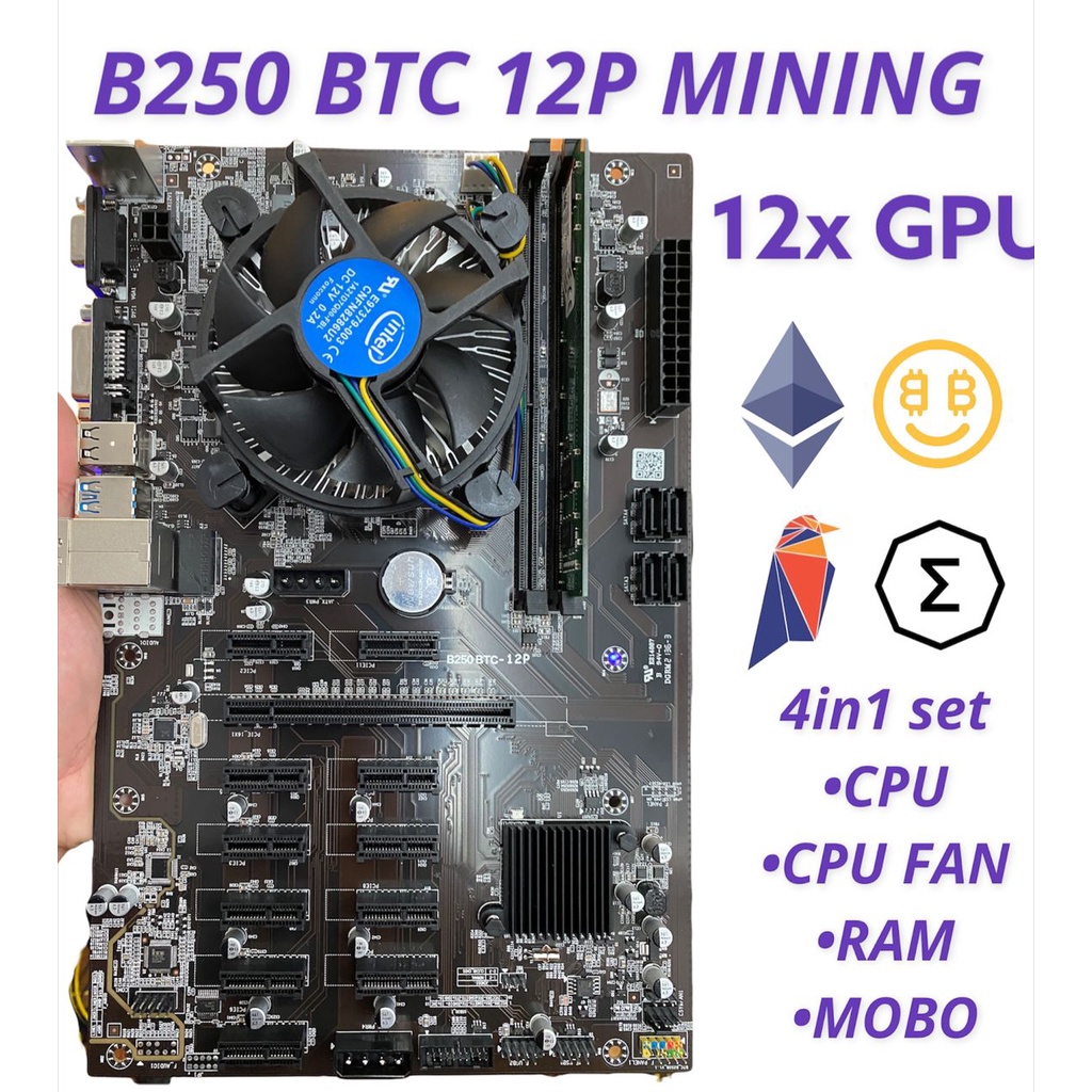 Mining Motherboard 12 GPU USB SET | Shopee Malaysia