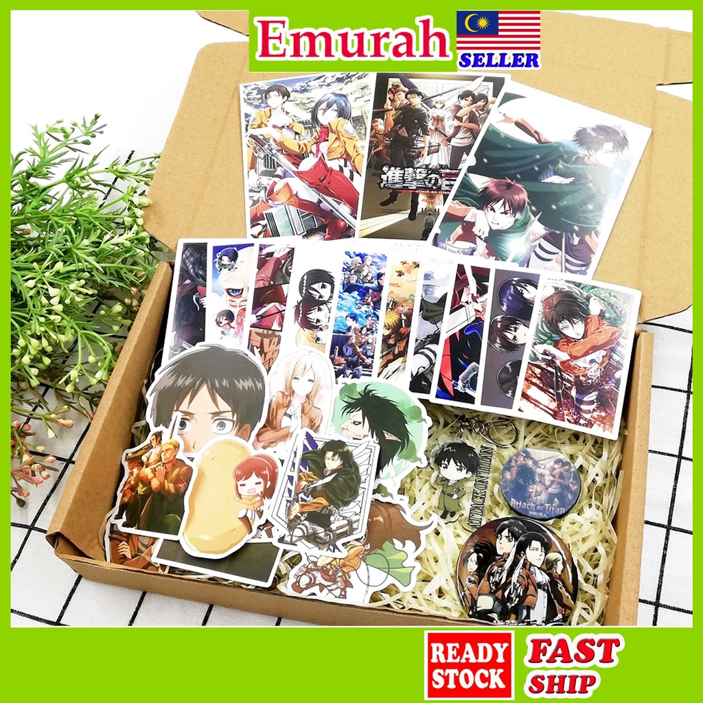 Attack On Titan GIFT BOX Birthday Gift Set Present Hadiah anime manga ...