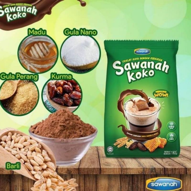 Sawanah koko 2kg dengan campuran kurma+madu+barli+gula nano | Shopee ...