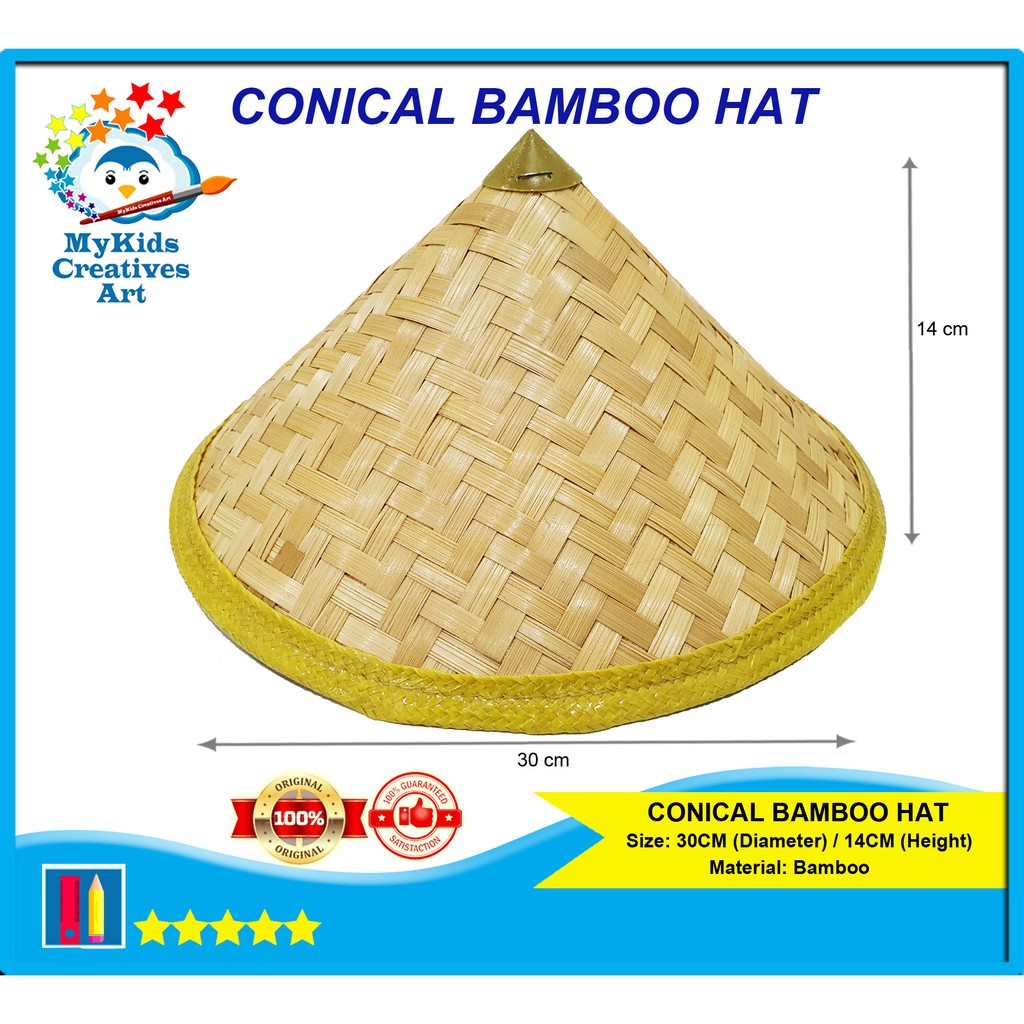 CONICAL BAMBOO HAT (COOLIE HAT) | Shopee Malaysia