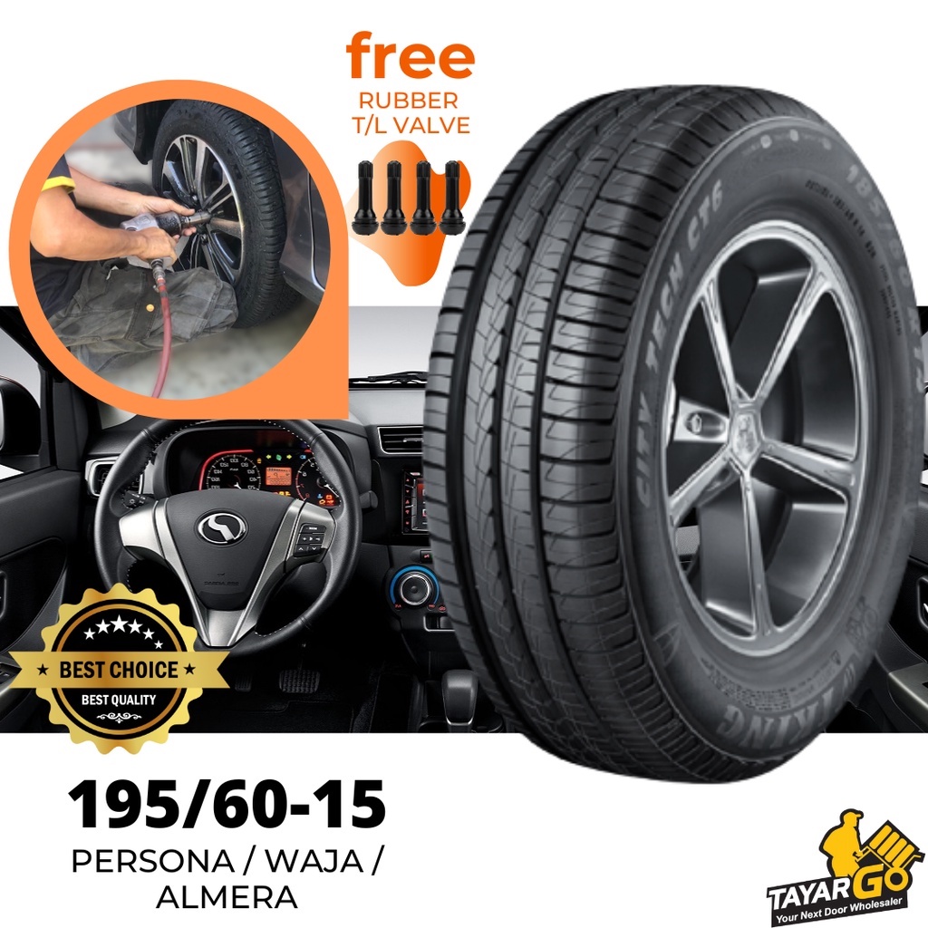 TAYARGO New Car Tyre 195 60 15 Viking Tyre Car Tire Tayar 15 Tayar ...