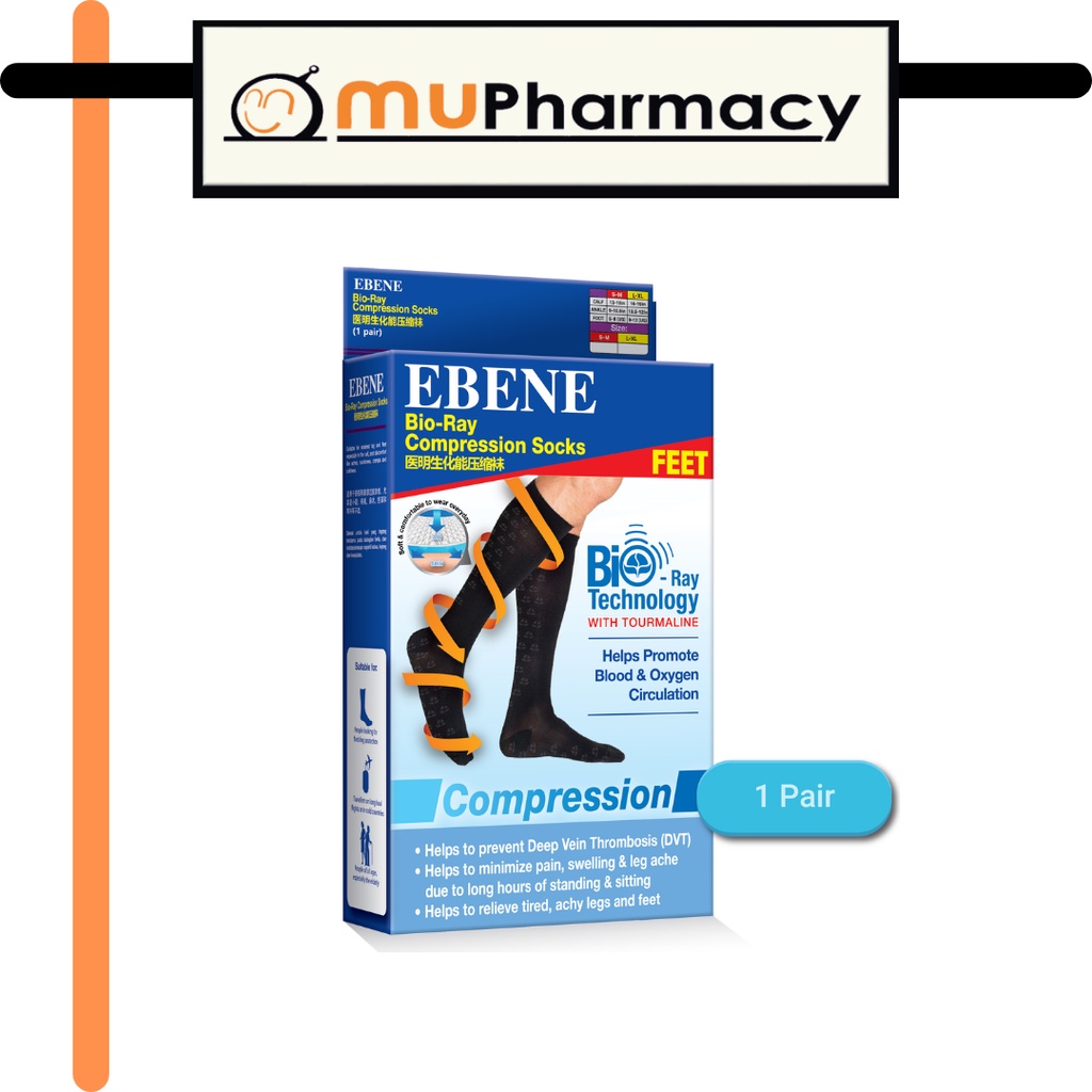 EBENE BIO-RAY COMPRESSION SOCKS SIZE (S/M) / (L/XL) | Shopee Malaysia