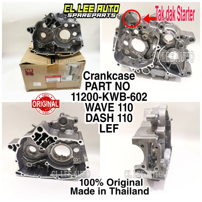 CRANKCASE KWB WAVE 110 DASH 110 LEFT RIG L / R 100% ORIGINAL HONDA MEDA IN THAILAND | Shopee ...