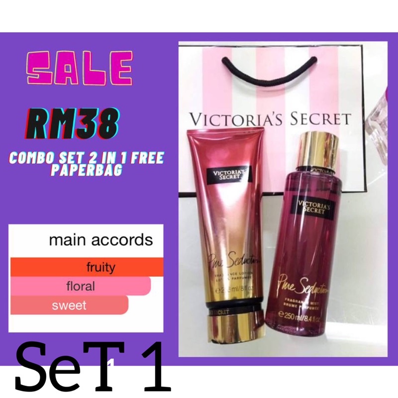 Original Promo Victoria secret 1 set FREE paperbag | Shopee Malaysia