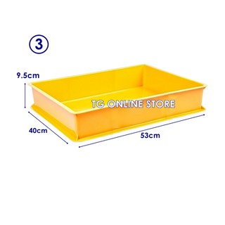 Plastic stakeable Cake Bread Bakery Food Yellow Tray Cover Talam Dulang ...
