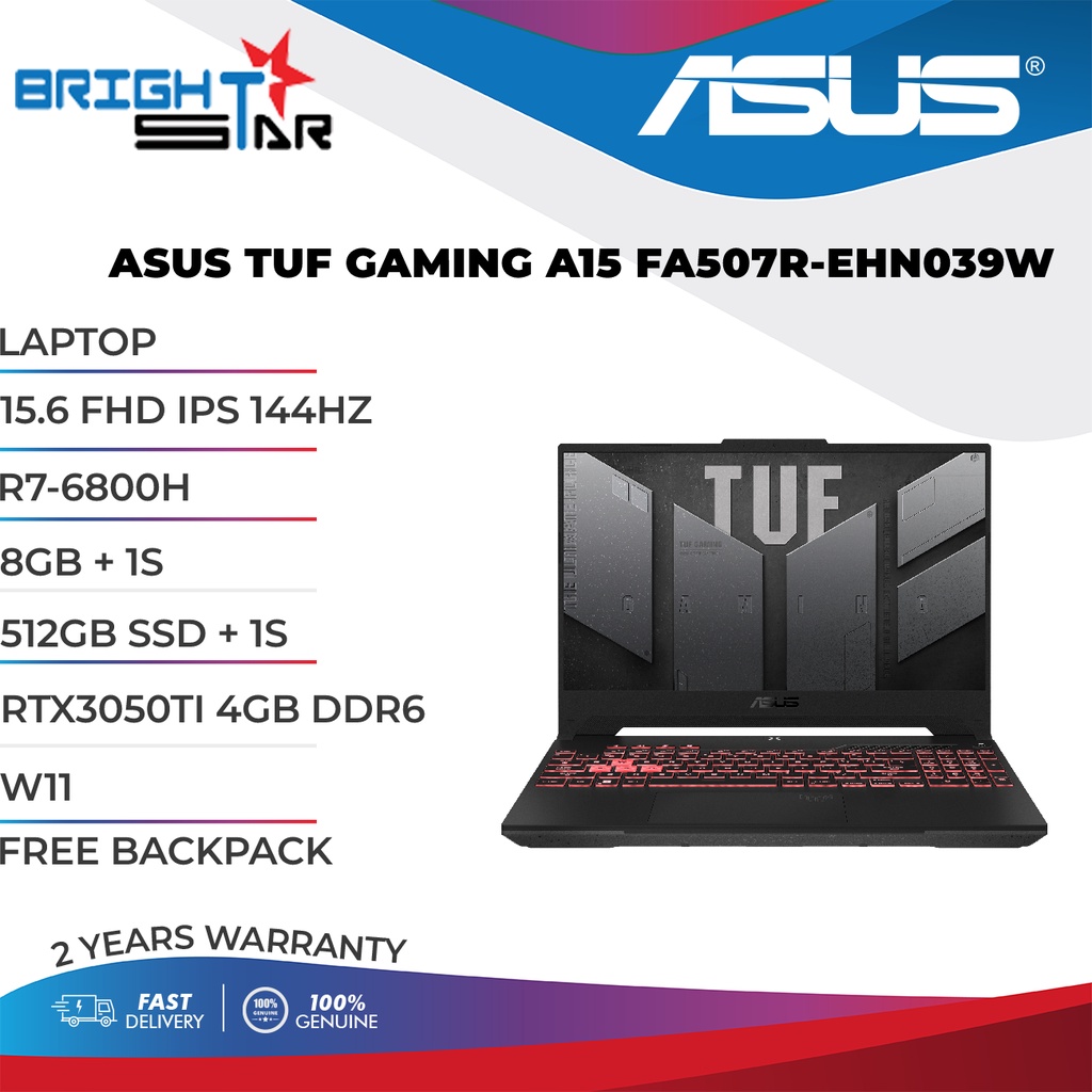 LAPTOP ASUS TUF GAMING A15 FA507R EHN039W ( 15.6 IPS 144HZ / R7-6800H ...