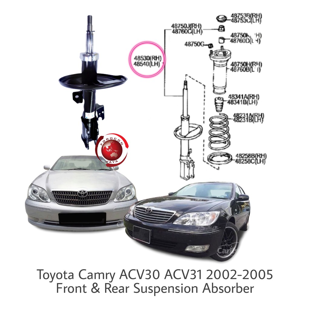 Toyota Camry ACV30 ACV31 Front & Rear Absorber Strut Suspension ...