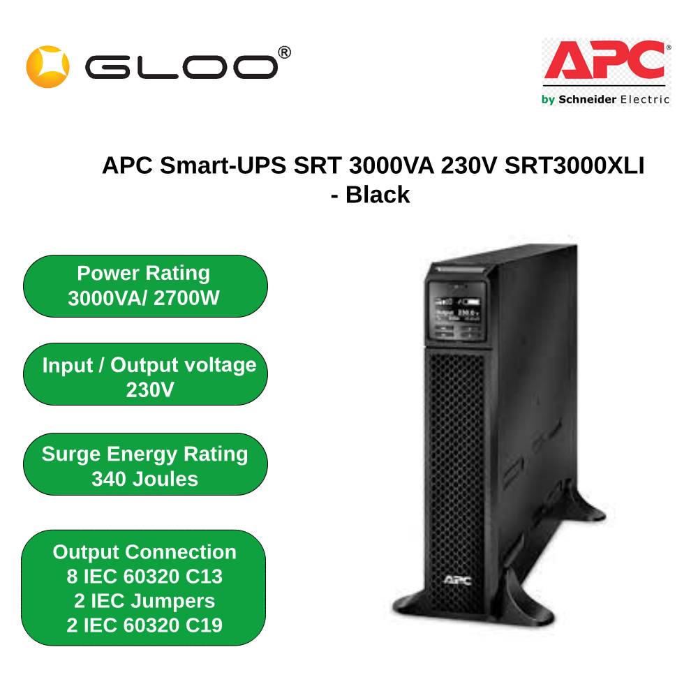 [Pre-Order : 6-8 weeks*] APC Smart-UPS SRT 3000VA 230V SRT3000XLI - Black | Shopee Malaysia