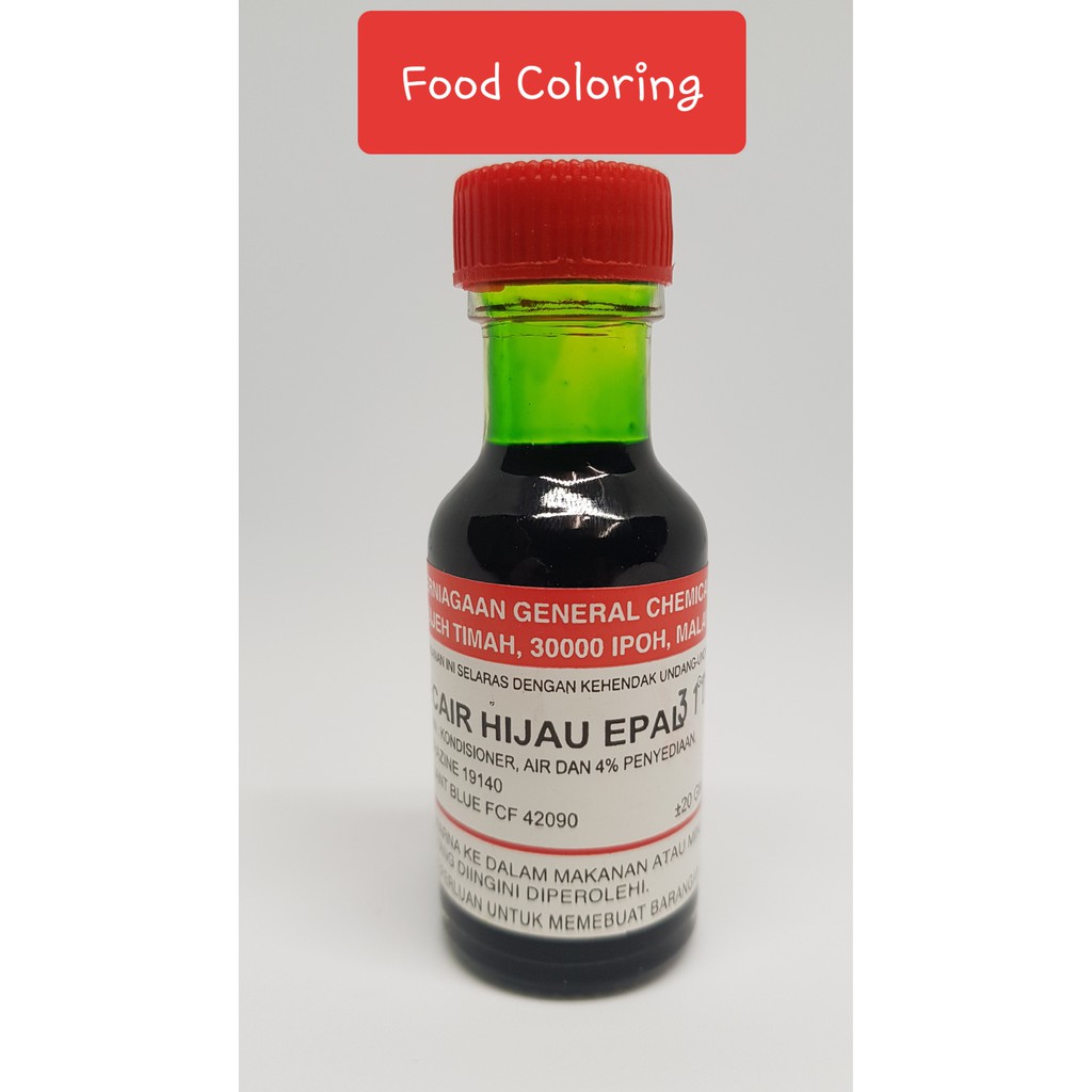 Green Food Color Liquid / Apple Green / Cecair Hijau Epal 25ML | Shopee ...