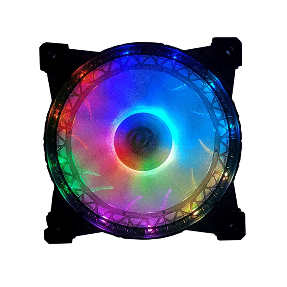 RGB LED 7 IN 1 SPINNING COOLER FAN 12CM | Shopee Malaysia