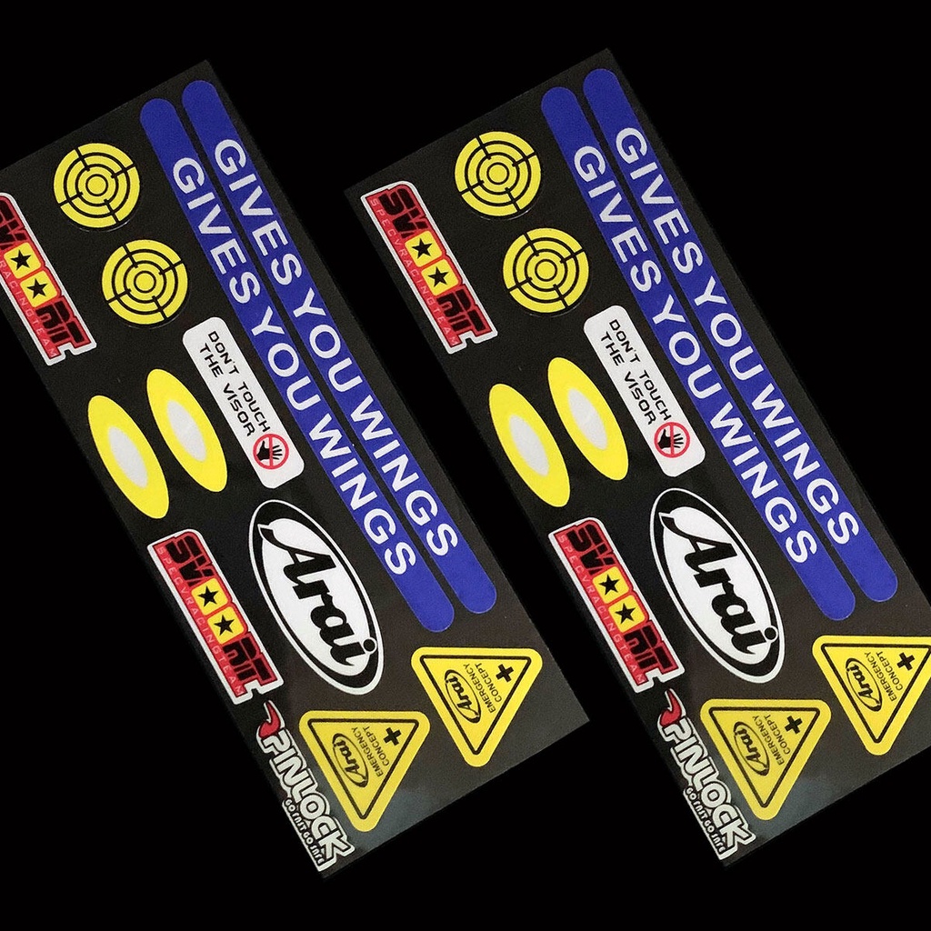 2 pcs/lot Arai reflective helmet visor sticker reflectorized AGV decals ...