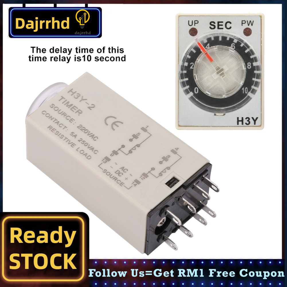 & Base 10sec-60min H3Y-2 AC 110V DC12V 24V Delay Timer Time Relay ...