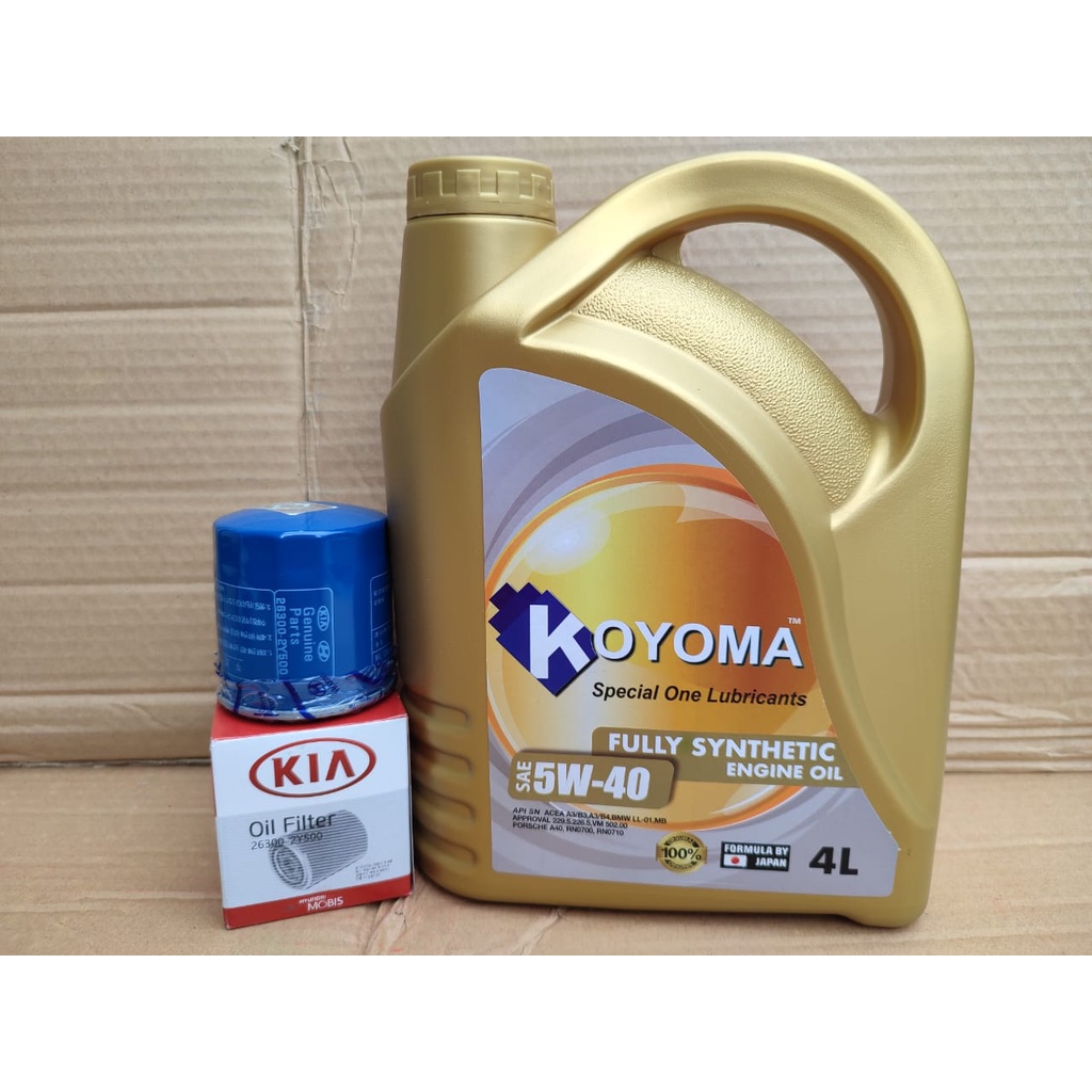 KIA / HYUNDAI (PETROL MODEL ) OIL FILTER 26300-2Y500 (R) + KOYOMA 5W40 ...