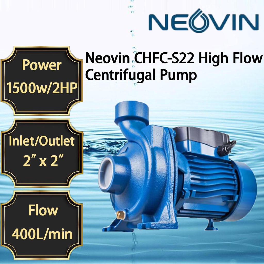 Neovin 2HP 1500W CHFC-S22 High Flow Centrifugal Water Pump Pam Air ...