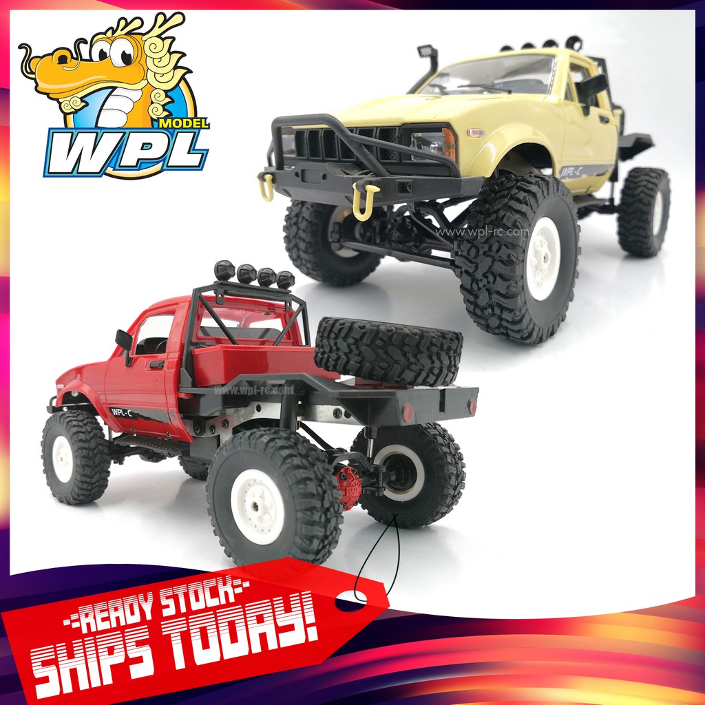 WPL RC C14 RTR RC Crawler with Proportional Steering and Throttle Military Car Truck 1/16 1:16 C ...
