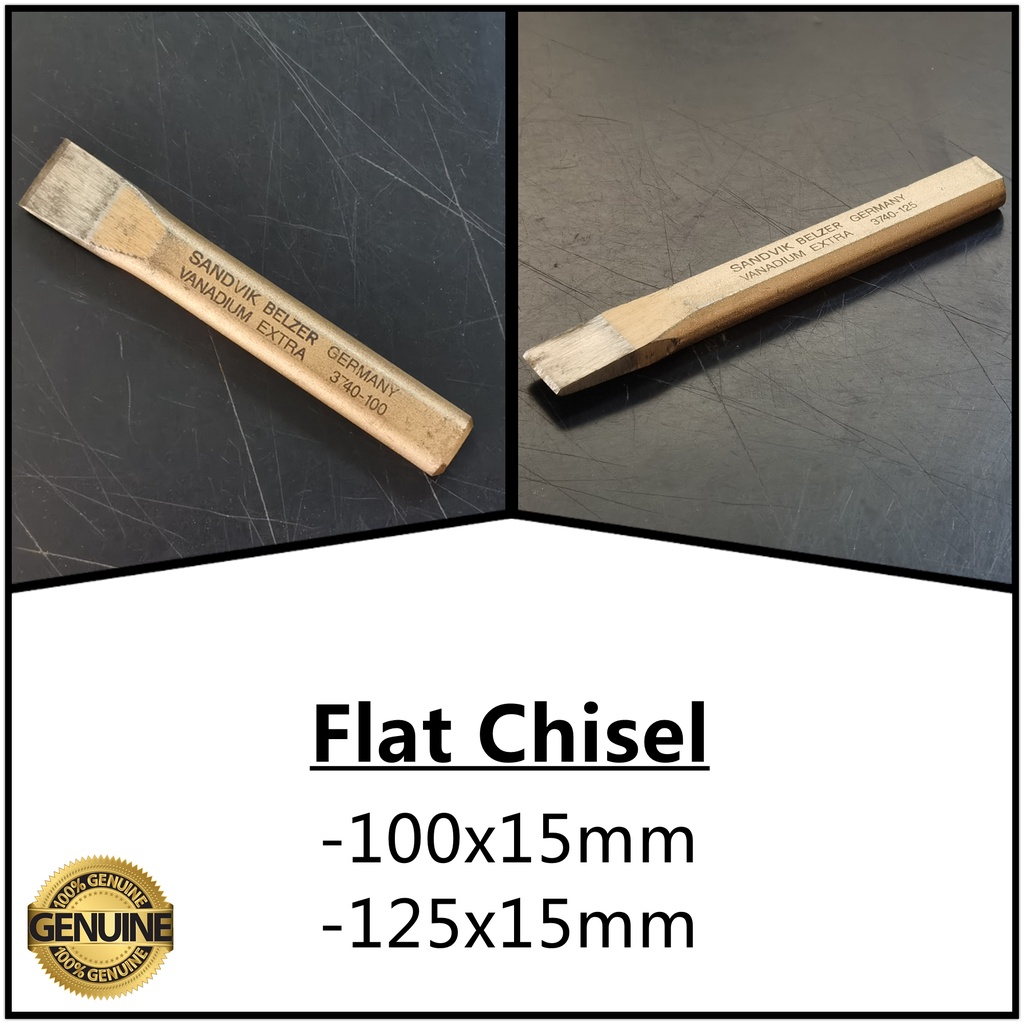 Sandvik Flat Chisel | Cold Chisel | 3740 - 100 x 15mm | 125 x 15mm ...