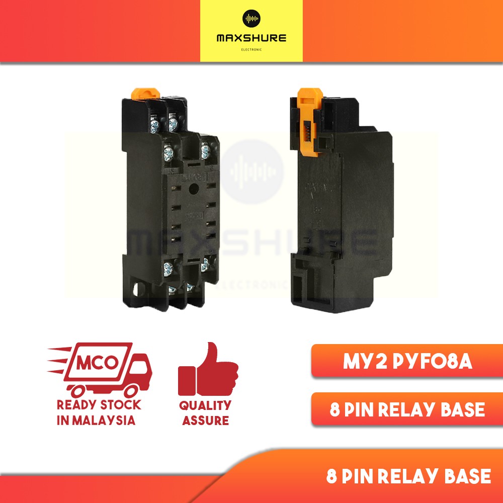 [MaxShure] MY2 PYF08A 8 PIN FRONT MOUNTING RELAY SOCKET BASE | Shopee Malaysia