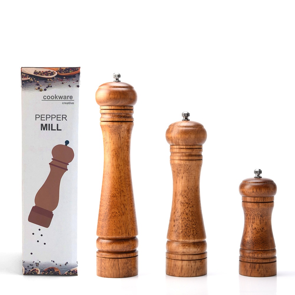Salt Pepper Manual Grinder Black Paper Lada Hitam Wood Grinder ...