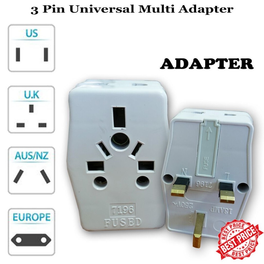 3 Pin Universal Multi Adapter (Adapter) | Shopee Malaysia