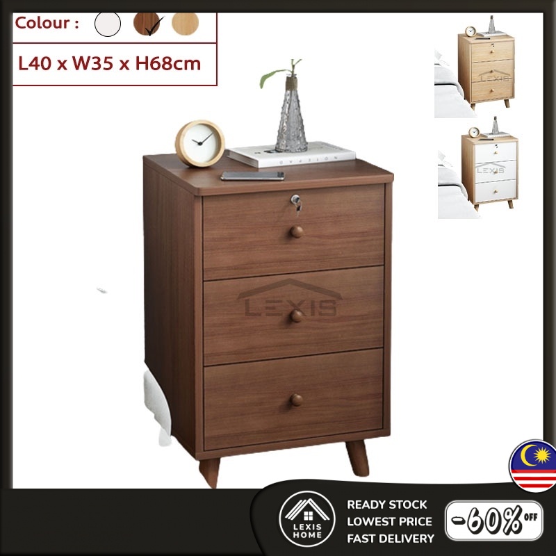 LEXIS Locker Design Bedside Table Side Cabinet Nightstand(L40 x W35 x ...