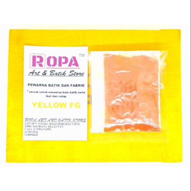 Serbuk Pewarna Batik Fabrik Dan Ikat Celup Warna Yellow FG | Shopee ...