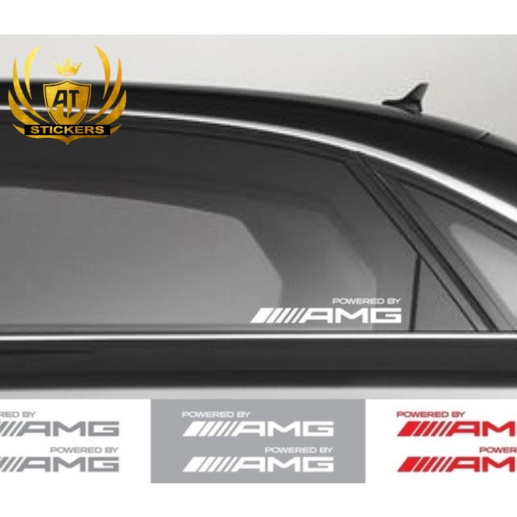 2pcs Powered by AMG Window Vinyl Decal Sticker Emblem Logo Graphic ...