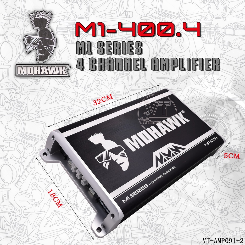 MOHAWK M1-400.4 4-Channel Car Power Amp Amplifier M1-Series | Shopee ...
