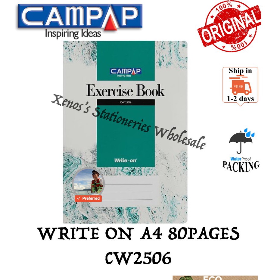 Campap Write On Exercise Note Book A4 80P (CW2506) | Shopee Malaysia