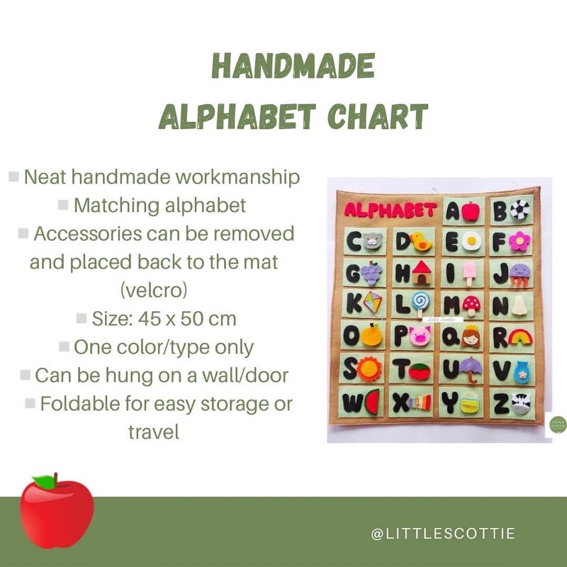 HANDMADE ALPHABET CHART | Shopee Malaysia